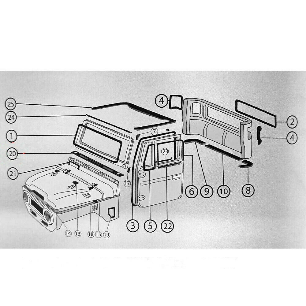 Rear Roof Seal Suit Toyota LandCruiser Ute BJ45 FJ45 HJ45 HJ47