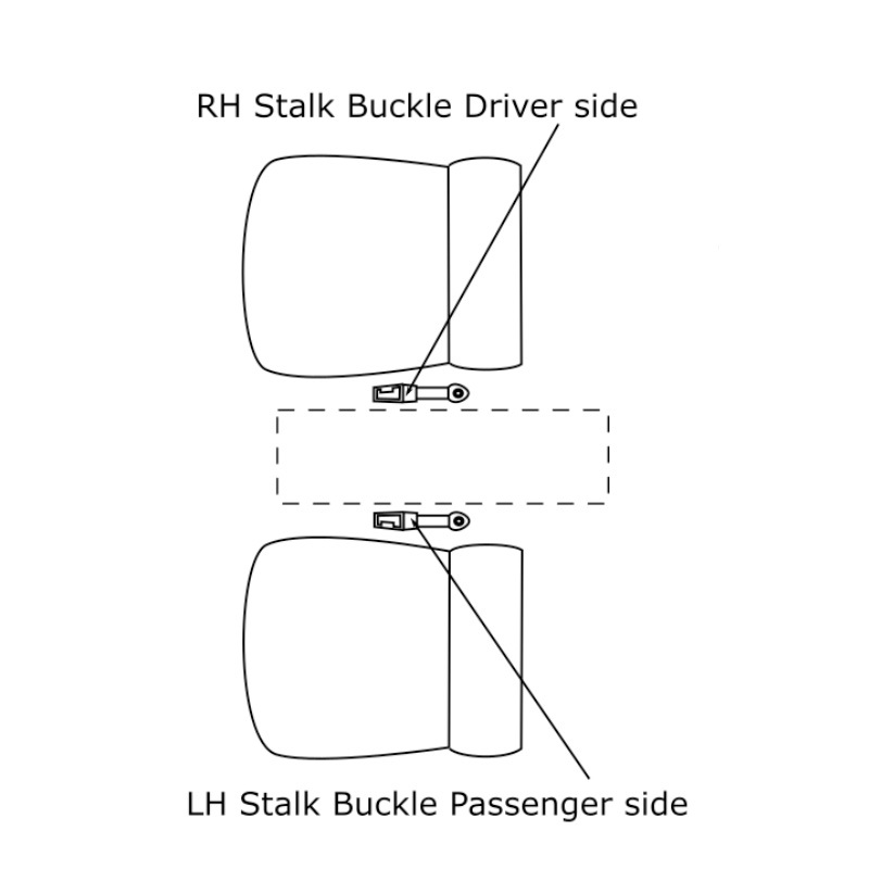 Retractable Seat Belt 90-90 On Pillar Stalk Buckle with 400mm Flexible ...